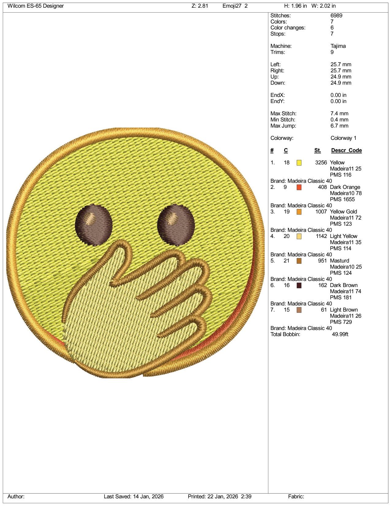 Face with Open Eye and Hand Over Mouth Emoji Embroidery Design Files ...