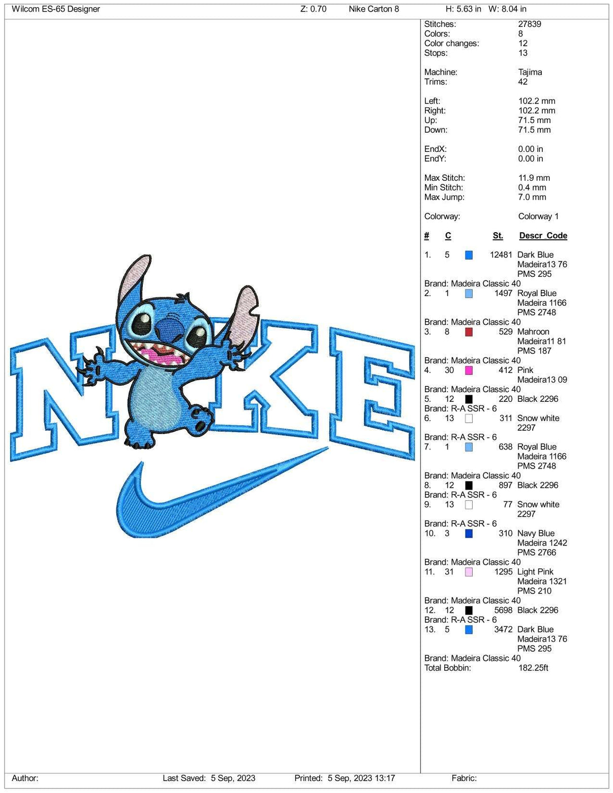 Nike Stitch V2 Embroidery Design Files - 3 Size's – Online Embroidery ...