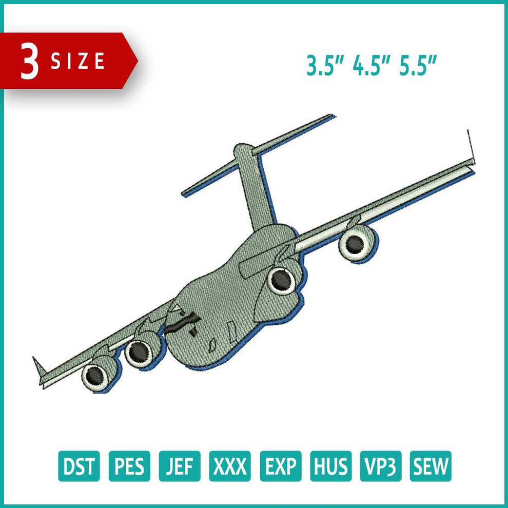 Aero Plan Embroidery Design Files - 3 Size's – Online Embroidery Designs