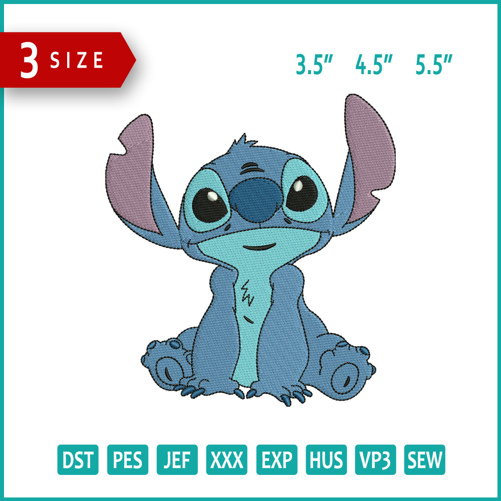 Stitch v3 Embroidery Design Files - 3 Size's – Online Embroidery Designs
