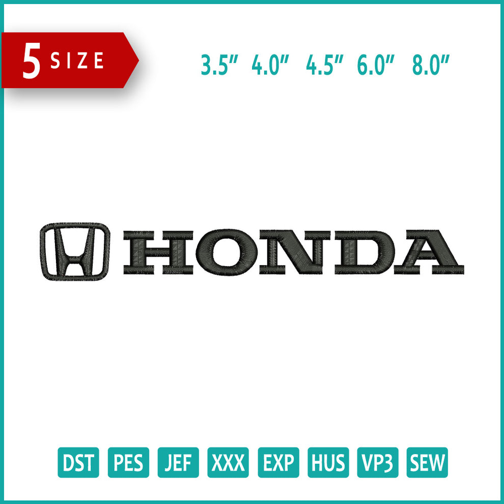 Honda Logo Embroidery Design Files - 3 Size's – Online Embroidery Designs