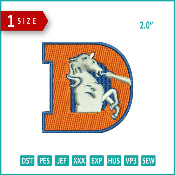 Denver Broncos Logo 3D Embroidery Design Files - 3 Size's – Online ...