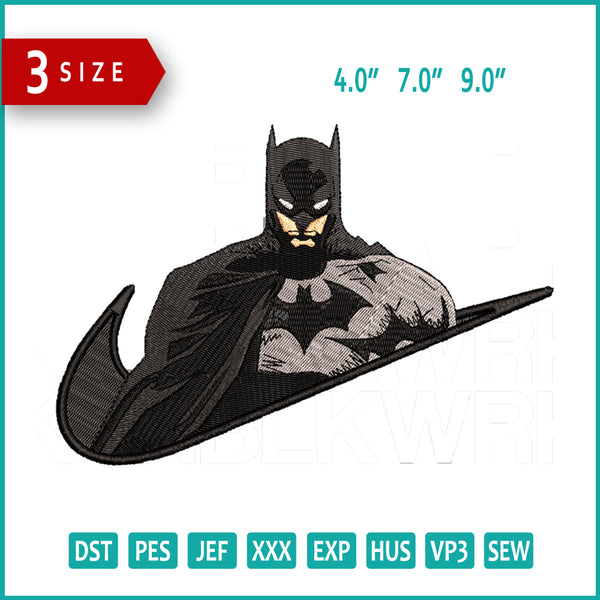 Batman Swoosh Embroidery Design Files - 4 Sizes – Online Embroidery Designs