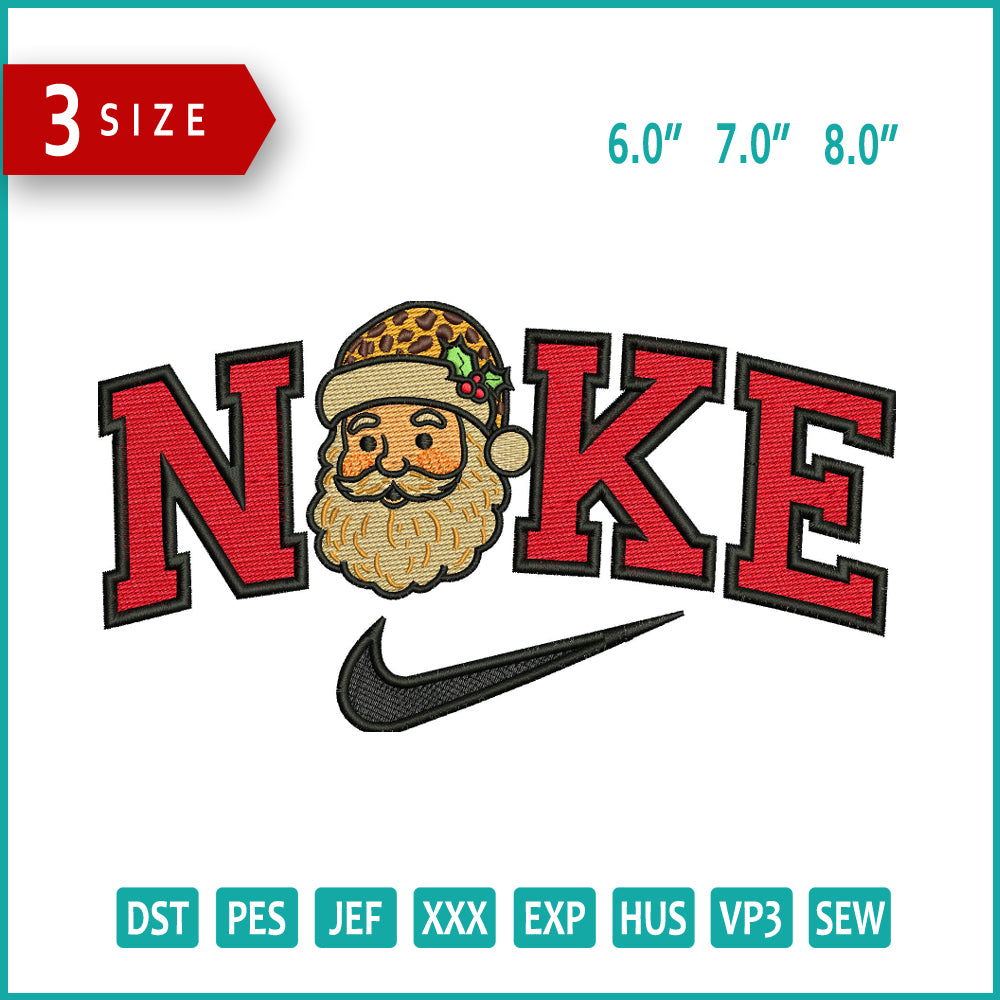 Nike Santa Claus v2 Embroidery Design Files - 3 Size's – Online ...