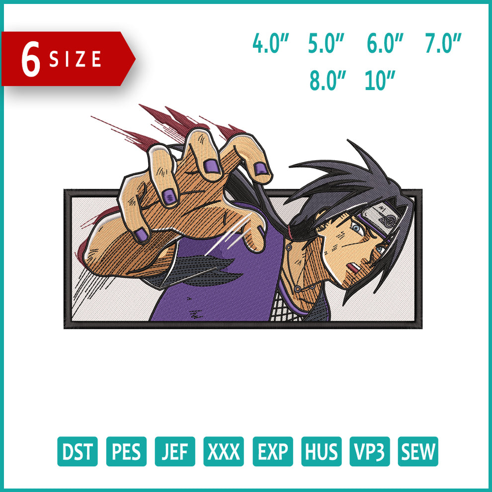 Itachi Uchiha v11 Embroidery Design Files - 6 Size's – Online ...