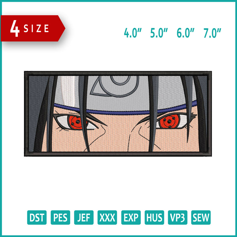 Itachi Uchiha v6 Embroidery Design Files - 4 Size's – Online Embroidery ...