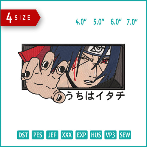 Itachi Uchiha v13 Embroidery Design Files - 4 Size's – Online ...