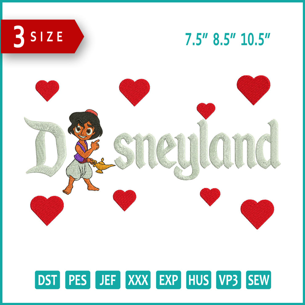 Chibi Aladdin Disneyland Embroidery Design Files - 3 Size's – Online ...