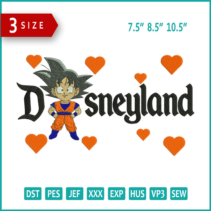 Chibi Goku Disneyland Embroidery Design Files - 3 Size's – Store