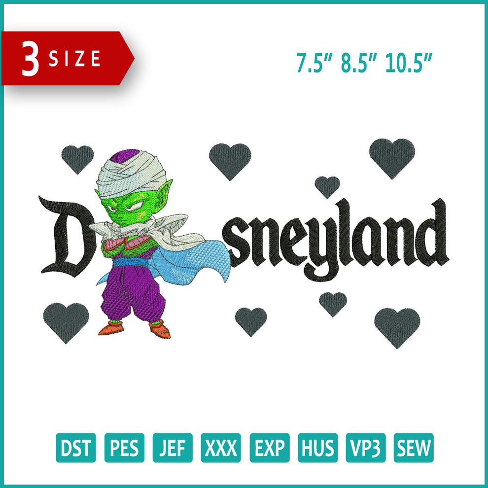 Chibi Piccolo Disneyland Embroidery Design Files - 3 Size's – Online ...
