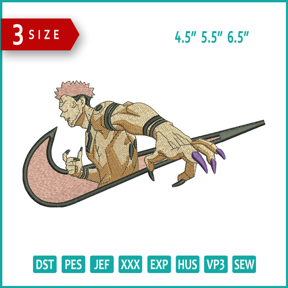 Sukuna Swoosh v2 Embroidery Design Files - 3 Sizes – Online Embroidery ...