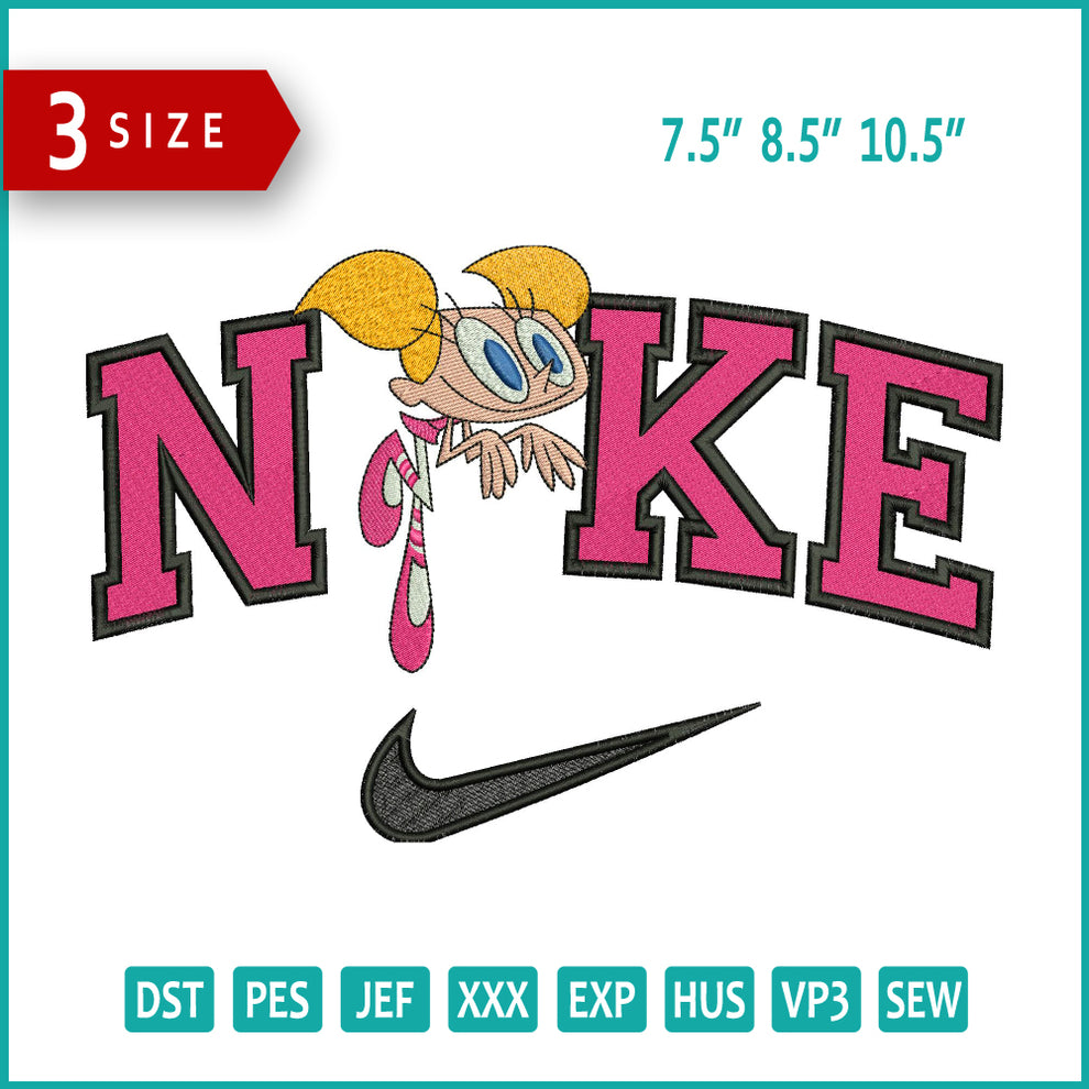 Nike Dee Dee Embroidery Design Files - 3 Sizes – Online Embroidery Designs