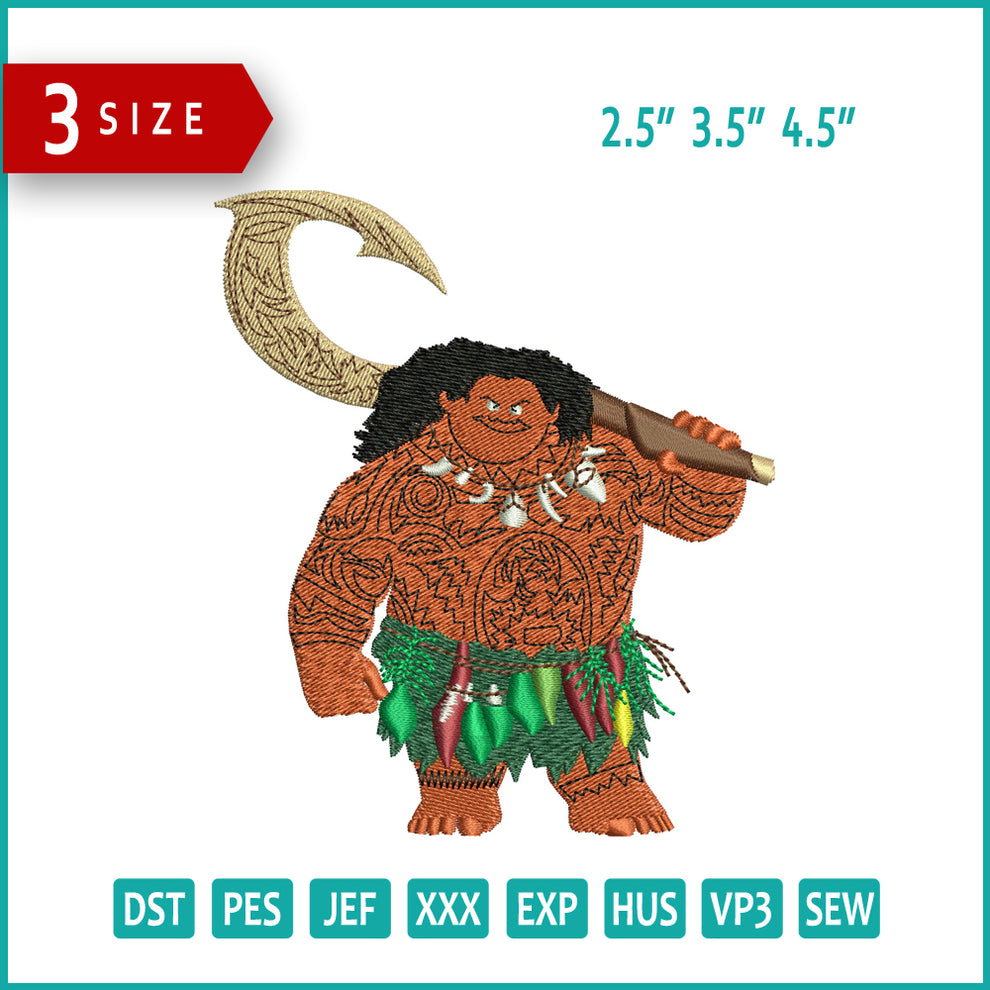 Maui Embroidery Design Files - 3 Size's – Online Embroidery Designs