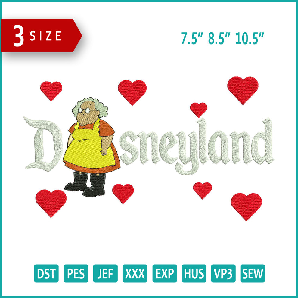 Muriel Disneyland Embroidery Design Files - 3 Size's – Online ...