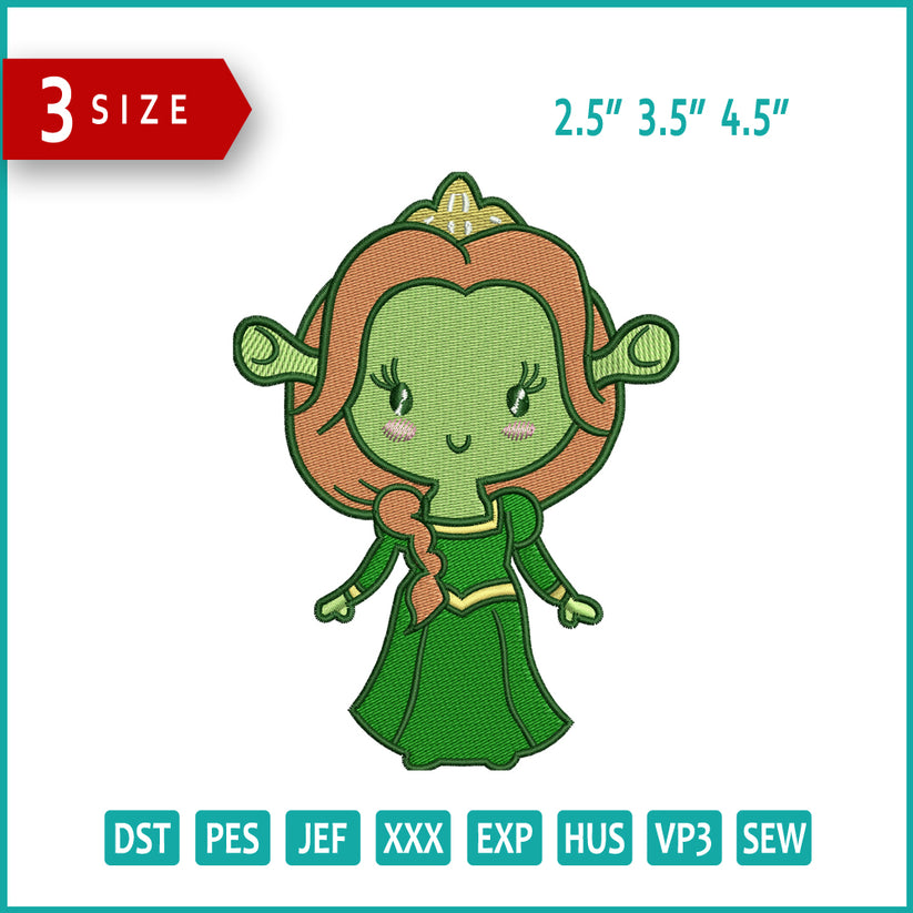 Chibi Fiona Embroidery Design Files - 3 Size's – Online Embroidery Designs