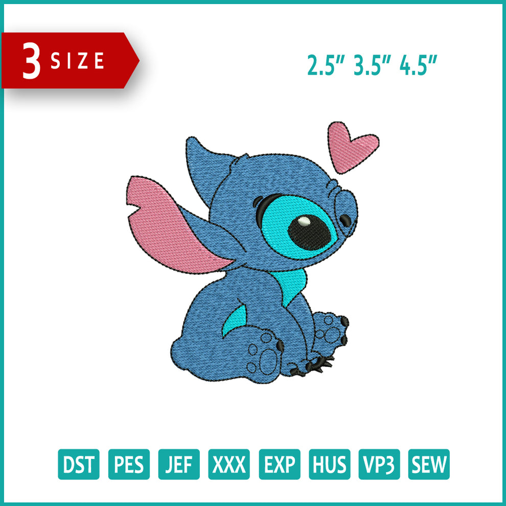 Stitch Embroidery Design Files - 3 Size's – Online Embroidery Designs