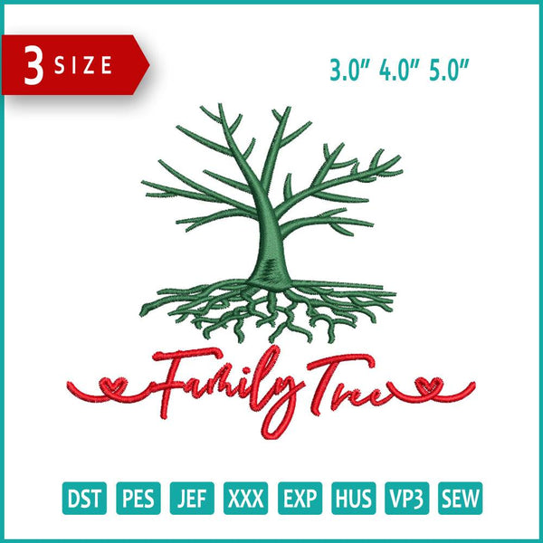 Family Tree Embroidery Design Files - 3 Size's – Online Embroidery Designs