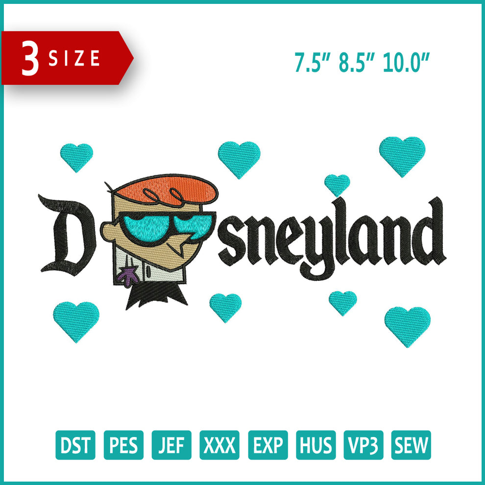 Dexter Disneyland Embroidery Design Files - 3 Size's – Online ...