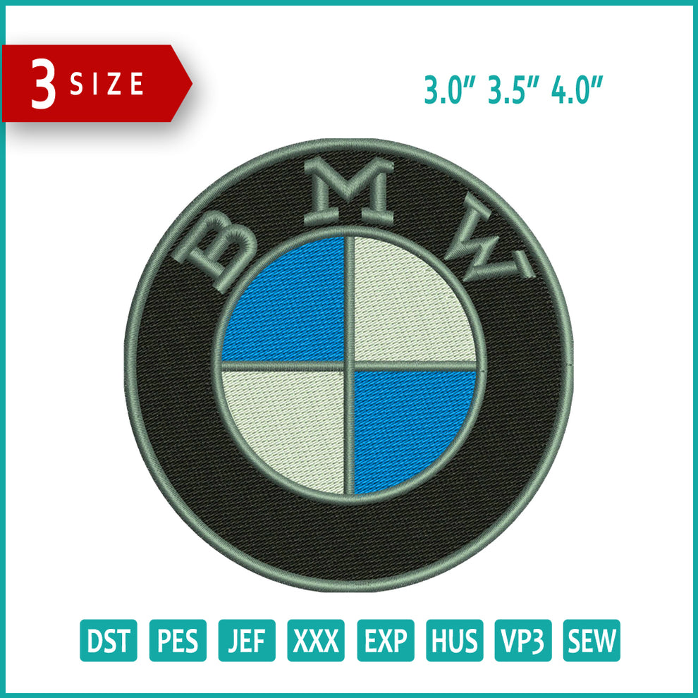 BMW Logo Embroidery Design Files - 3 Size's – Online Embroidery Designs