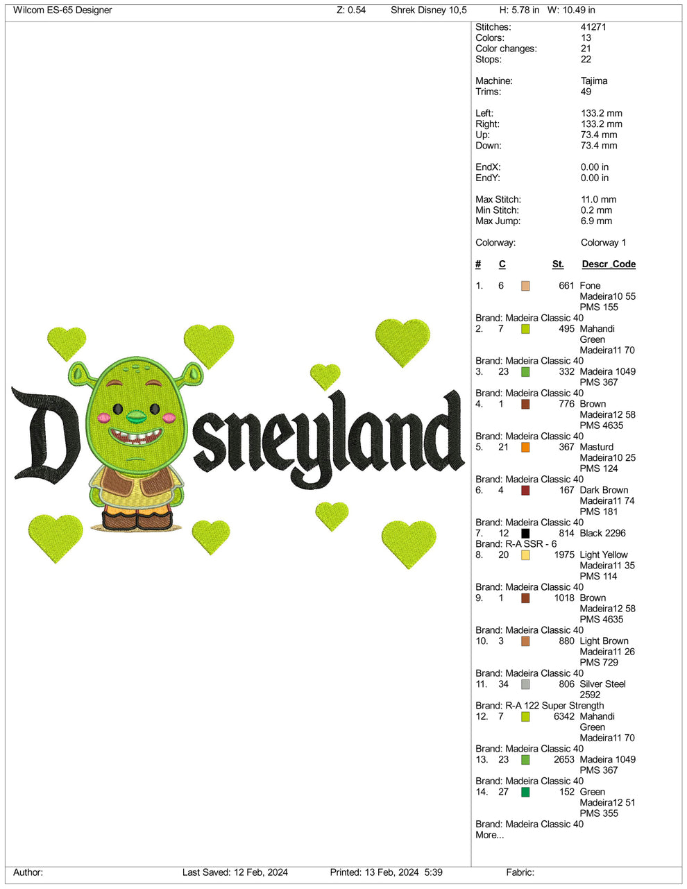 Chibi Shrek Disneyland Embroidery Design Files - 3 Size's – Online ...