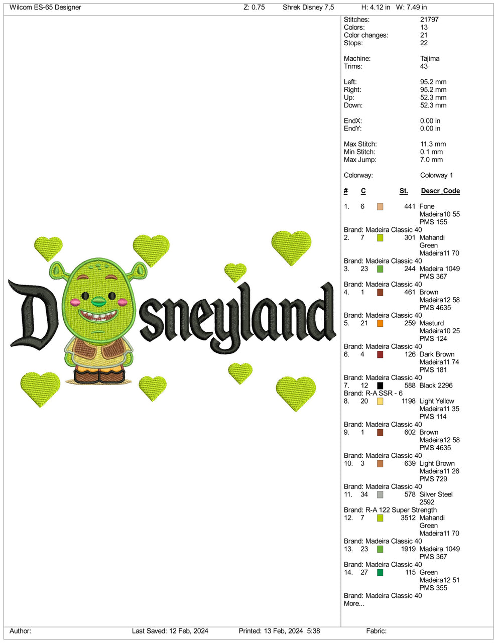 Chibi Shrek Disneyland Embroidery Design Files - 3 Size's – Online ...