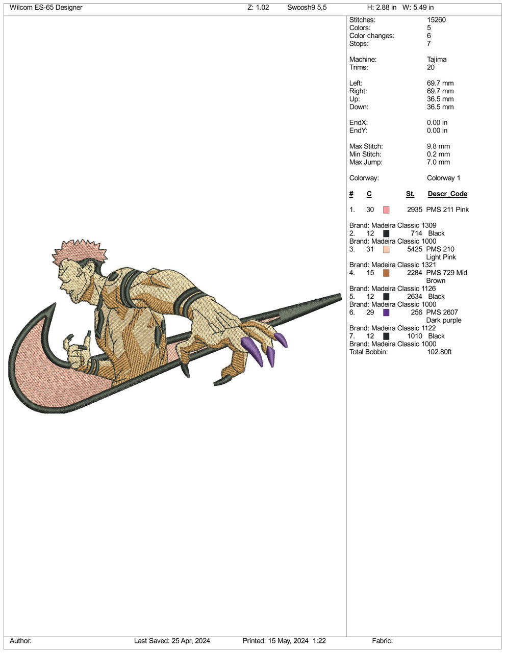 Sukuna Swoosh v2 Embroidery Design Files - 3 Sizes – Online Embroidery ...